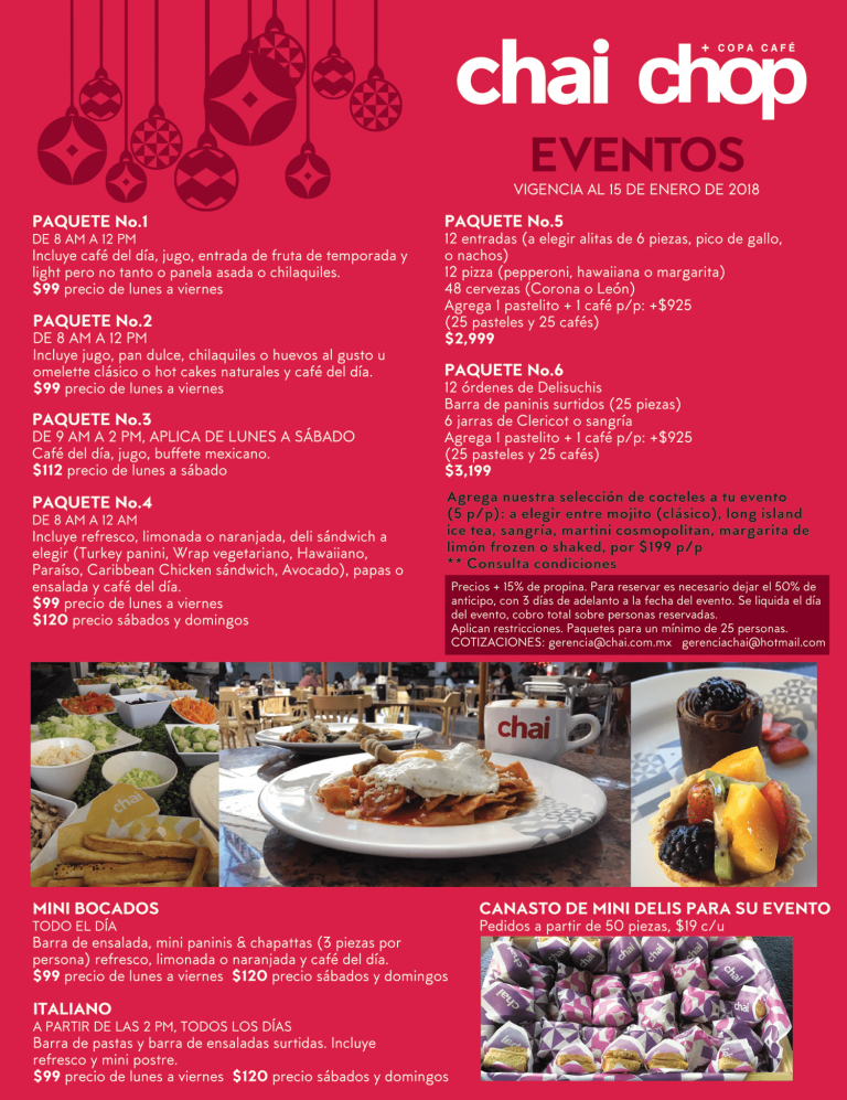 Paquetes Eventos de Fin de Año – Chai